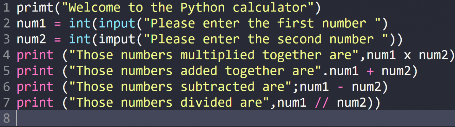 Python Coding errors | Computer Scienced